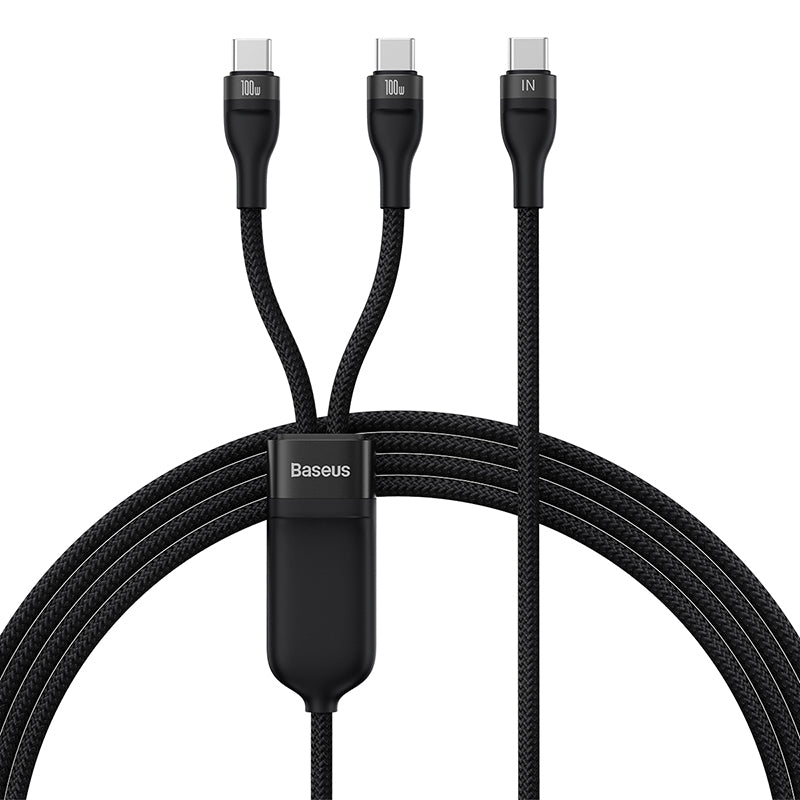 Baseus - Cable Dual Tipo C a C+C 100 W Carga Rapida